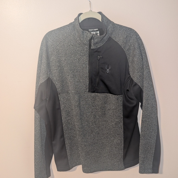 Spyder | Sweaters | Spyder Black And Gray Fleece Pullover | Poshmark